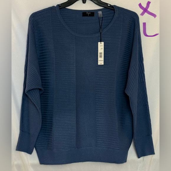 Tahari | Sweaters | Tahari Navy Crew Neck Sweater | Poshmark